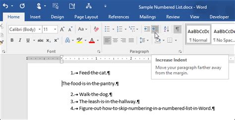 How To Skip Numbering In A Numbered List In Word
