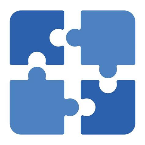 Four Blue Puzzle Pieces 20774558 Vector Art At Vecteezy