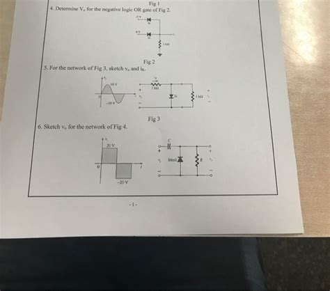 Solved Determine V For The Negative Logic OR Gate Of Fig Chegg