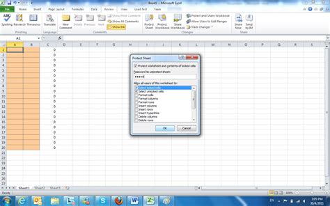 Microsoft Excel 2010 Protecting Selected Cells Lim Guo Hong