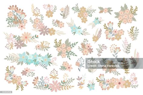 플랫 스타일 벡터 일러스트레이션의 심플한 꽃 파스텔 색 꽃꽂이 봄의 상징 아늑한 집 부활절 휴일 축하 장식 카드 클립아트 보헤미안 봄 장식 구도에 대한 스톡 벡터 아트 및