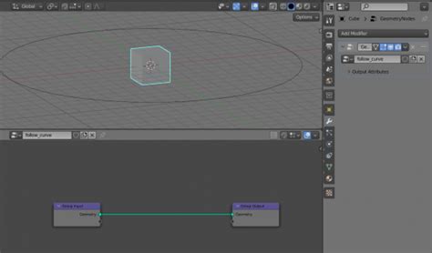 geometry nodes make an object follow a curve