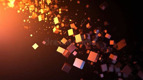 Colorful Abstract Cubes Floating In A Dark Space Create A Dynamic Visual Explosion During The