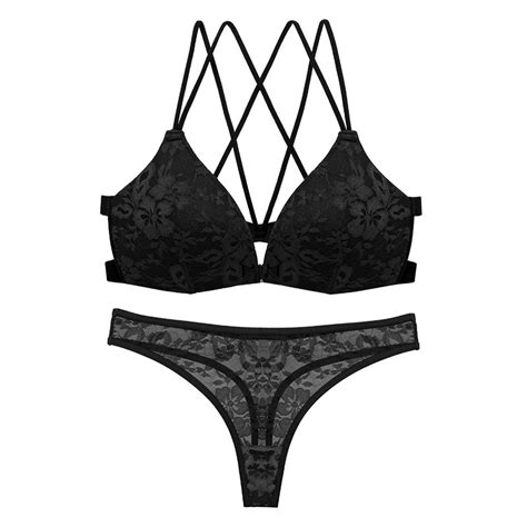 Ladies Lace Bra Panty Set Sexy Women Thongs Underwear Set Underwear