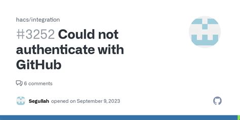 could not authenticate with github · issue 3252 · hacs integration