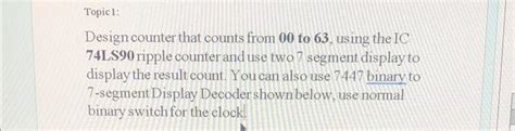 Solved Topic Design Counter That Counts From To Chegg Com