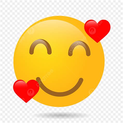 Смайлик сердечко на прозрачном фоне