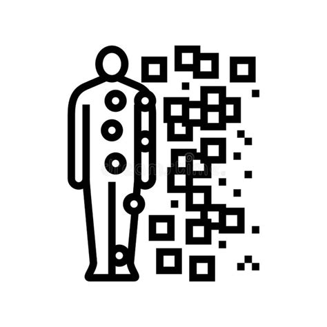 Human Body With Data Points Line Icon Vector Illustration Stock Vector
