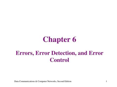PPT Chapter 6 Errors Error Detection And Error Control PowerPoint