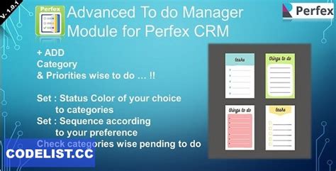 Advanced To Do Manager Module For Perfex Crm V1 0 1 Premium Scripts Plugins And Mobile