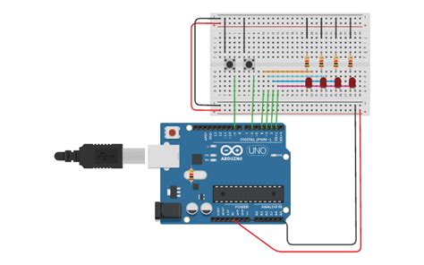 Circuit Design 4 Bit Up Down Counter With Arduino Tinkercad