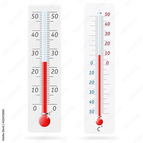 Vertical Weather Thermometer Stock Vector Adobe Stock