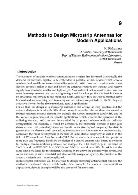 Pdf Methods To Design Microstrip Antennas For Modern Applications