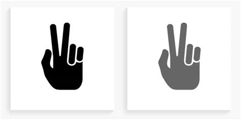 Two Fingers White Background Illustrations Royalty Free Vector