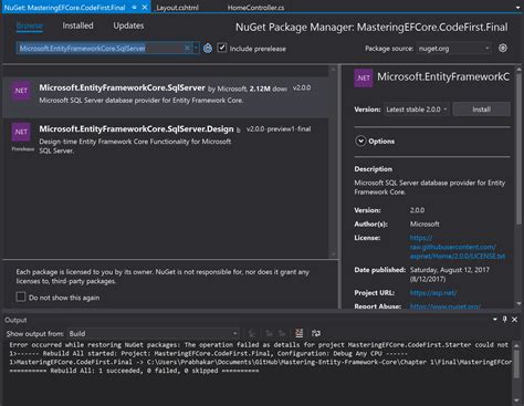 mastering entity framework core 2 0