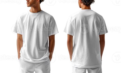 Plain White T Shirt Displayed From Front And Back Showcasing Casual