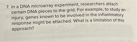Solved In A Dna Microarray Experiment Researchers Attach