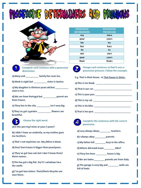 Possessive Determiners Pdf