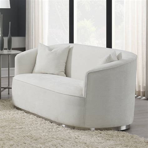 Odette Loveseat With 2 Pillows In Beige Chenille By Acme 1stopbedrooms