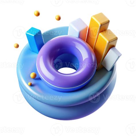 Abstract 3d Render Of Colorful Donut Chart Data Visualization 55238685 Png