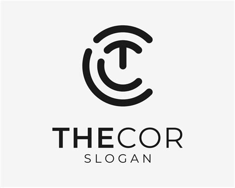 Letter Ct Tc Initials Simple Lines Minimal Minimalist Modern Monogram Circle Vector Logo Design