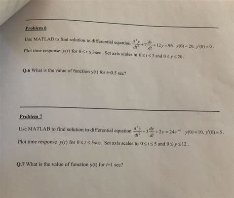 Solved Instructions 1 Use Matlab To Solve All Problems
