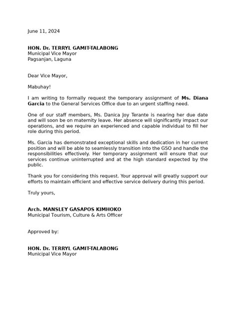 61124 Request For Temporary Assignment Pdf