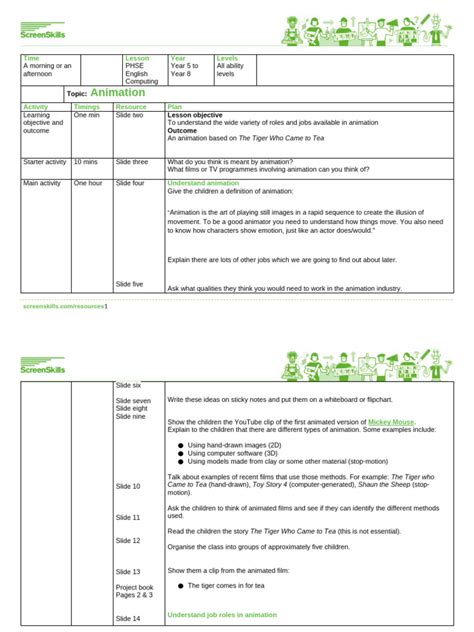 Animation Lesson Plan Final Pdf