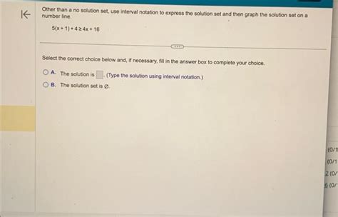 Solved Other Than A No Solution Set Use Interval Notation