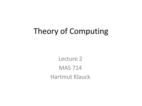 Ppt Theory Of Computing Powerpoint Presentation Free Download Id 5577575