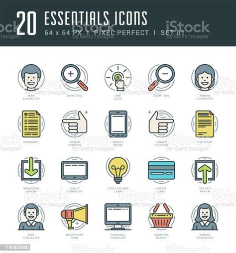 플랫 선 아이콘 설정 유행 현대 얇은 선형 스트로크 벡터 아이콘 필수 개체 개념 경영자에 대한 스톡 벡터 아트 및 기타 이미지