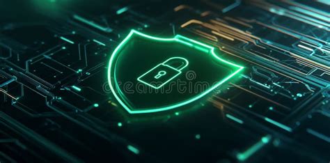 Symbolising Data Privacy And Security In Cyberspace The Shield Is Green With Black Accents On A