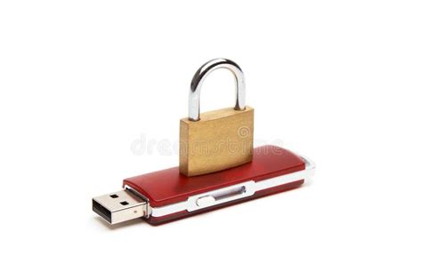 USB Flash Drive With A Lock Stock Photo Image Of Security Input