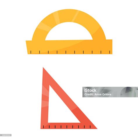 학교 악기 흰색 배경에 고립 된 측정을위한 통치자 플랫 벡터 Ilustration 3차원 형태에 대한 스톡 벡터 아트 및 기타 이미지 3차원 형태 각도 개념 Istock