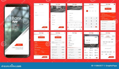 design of the mobile application ui ux a set of gui screens with