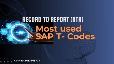 Record To Report Rtr T Codes Sap Fico Youtube