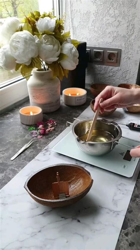 Свеча в кокосе Ароматические свечи Свеча Самодельные свечи