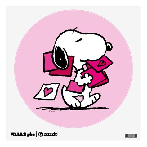 Peanuts Valentines Day Snoopy With Valentines Wall Decal Zazzle