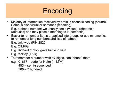 Ppt Localisation Of Memory Memory Encoding Storage And Retrieval Powerpoint Presentation