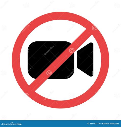 Video Recording Prohibited Icon Cross On Video Camera Vector Illustration Stock Vector