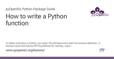 How To Write A Python Function — Pyopensci Lessons
