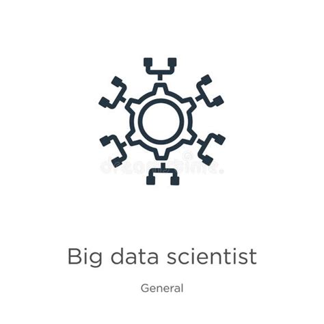 Big Data Scientist Icon Thin Linear Big Data Scientist Outline Icon