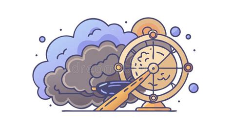 Vintage Compass Providing Guidance Through Storm Clouds Vector Vector