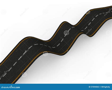 3d Bumpy Road With Ups And Downs Stock Illustration Illustration Of Route Render 57094063