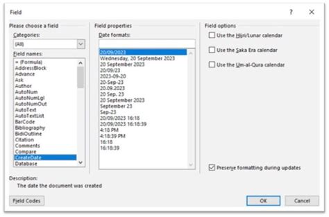 What Are Field Codes In Word