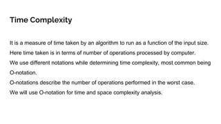 Time And Space Complexity Analysis Pptx Programming Languages Computing