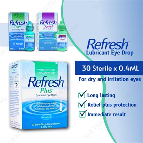 Exp2025allergan Refresh Plus Lubricant Eye Drops 30s Refresh