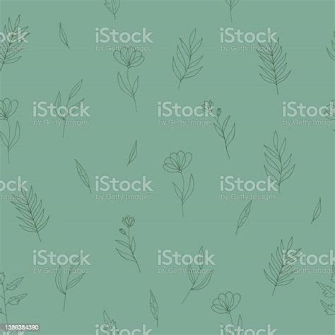 꽃 원활한 패턴 손으로 그린 낙서 벡터 미니멀리즘 스칸디나비아 단색 트렌디 한 색상 2022 간단한 추상 식물 벽지 포장지 직물