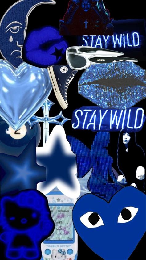Y2k Blue Aesthetic Collage Blue Aesthetic Y2k Wallpaper Cute Blue