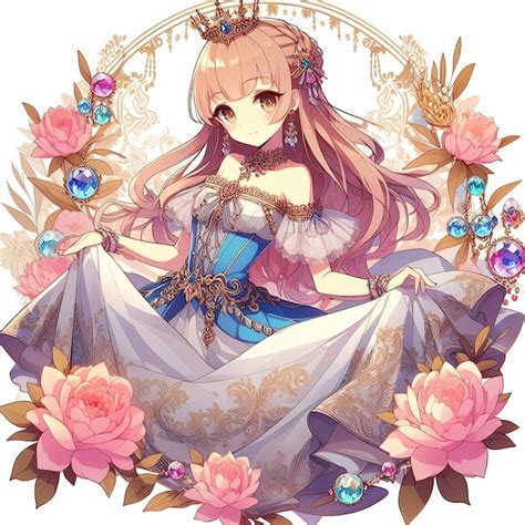 A Girl Princess In A Dress Cartoon Anime Illustration Wallpaper And